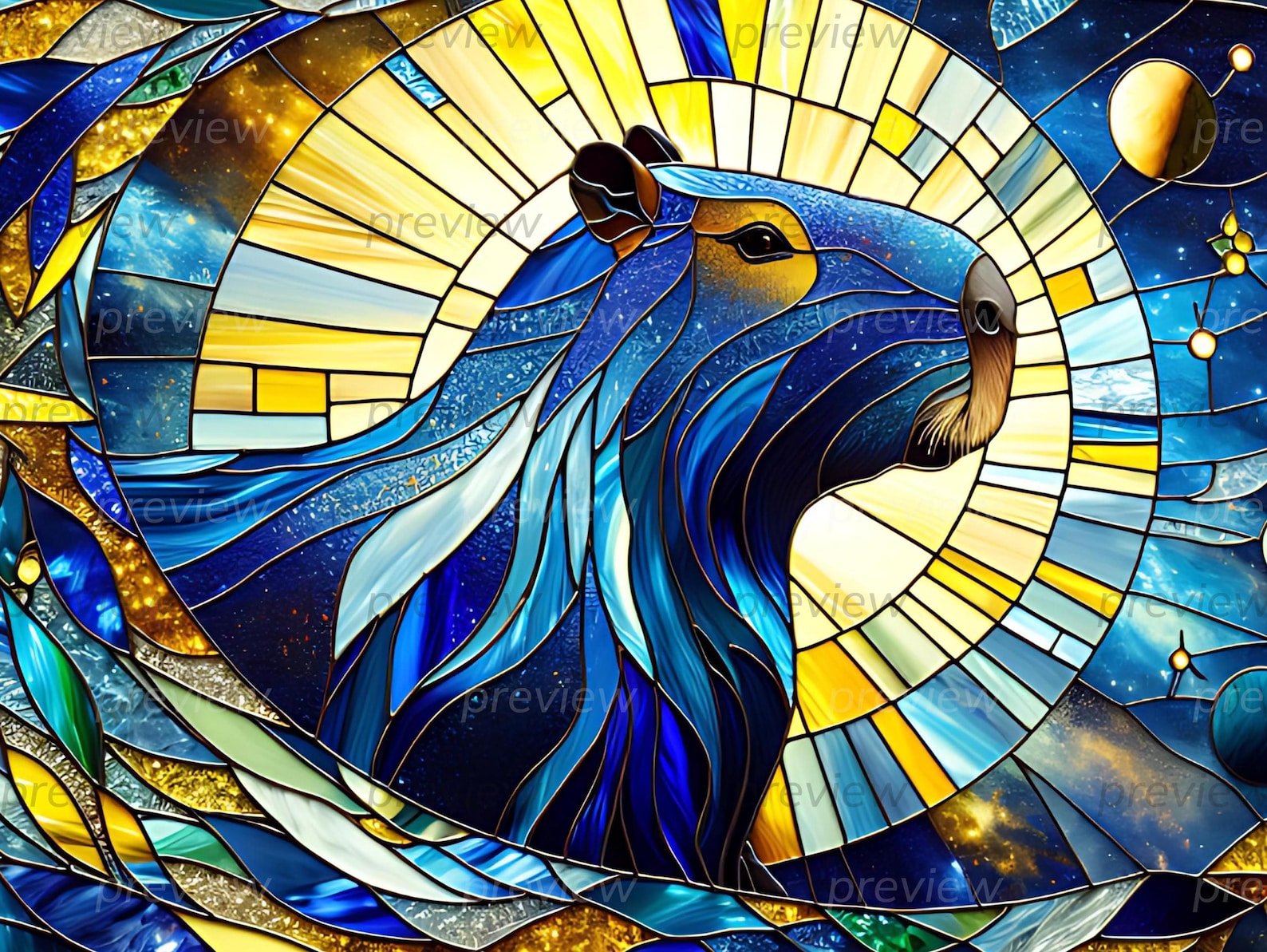 Capybara Stained Glass Mosaic Tumbler Wrap Instant Download Sublimation ...