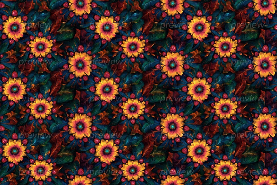 Flower PNG, Vibrant Floral Flower Sublimation PNG - Floral Repeating ...