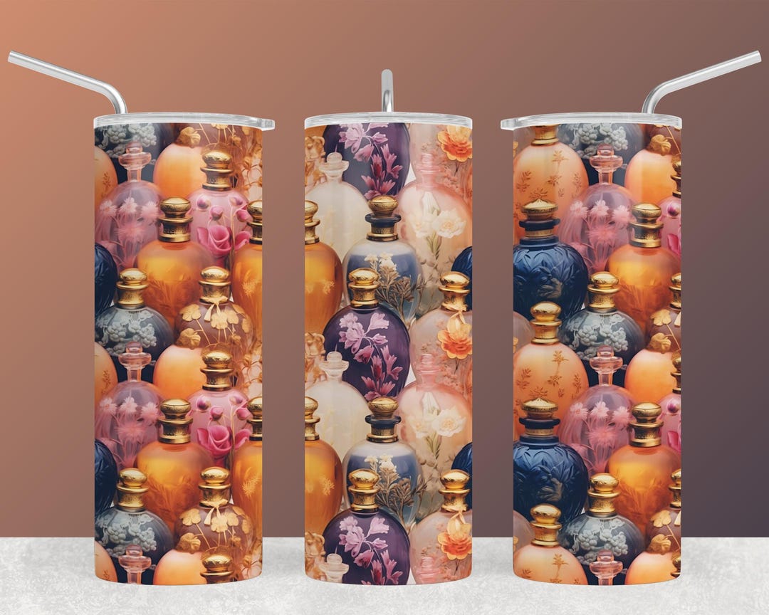 Vintage Perfume Tumbler Wrap Instant Download 20 Oz Sublimation Design ...