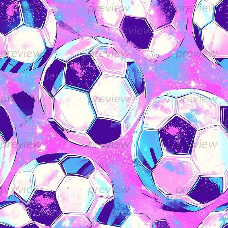 Vibrant Soccer Ball Digital Paper PNG Downloadable Art for Scrapbooking ...
