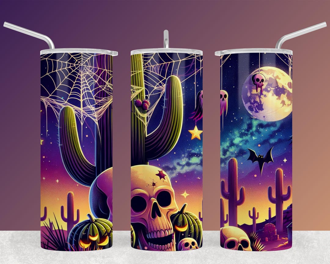 PNG Halloween Bundle Designs Spooky Cactus Tumbler Wrap BUNDLE Instant ...