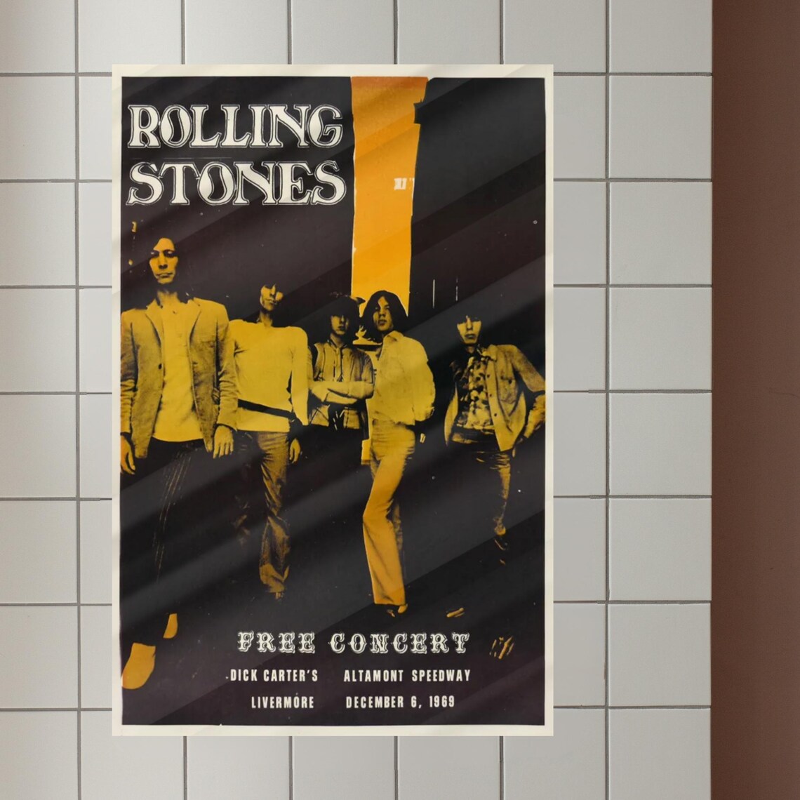 The Rolling Stones Altamont Speedway 1969 Concert, Vintage Poster ...