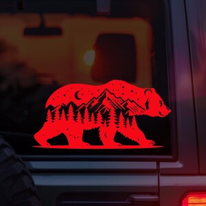 Mountain Bear Vinyl Decal - Bear Car Decal for Trucks Mountains Bear ...