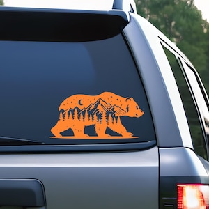 Mountain Bear Vinyl Decal - Bear Car Decal for Trucks Mountains Bear ...