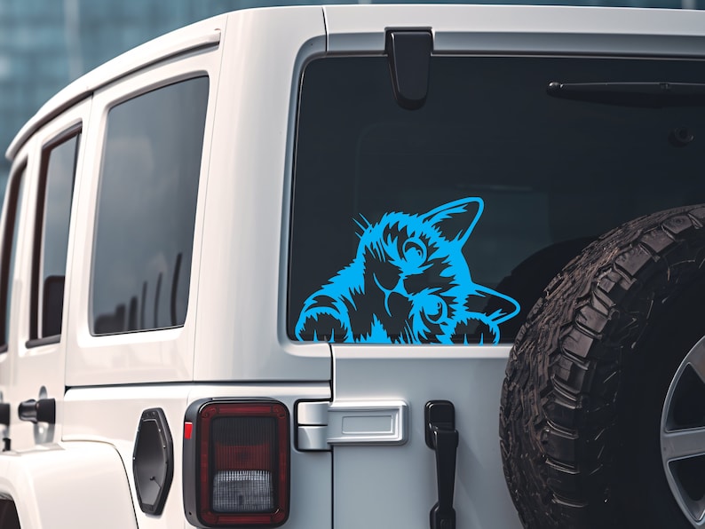 Cat Peeker Sticker Vinyl Decal Peeking Stickers Cat Decals Car Decal ...