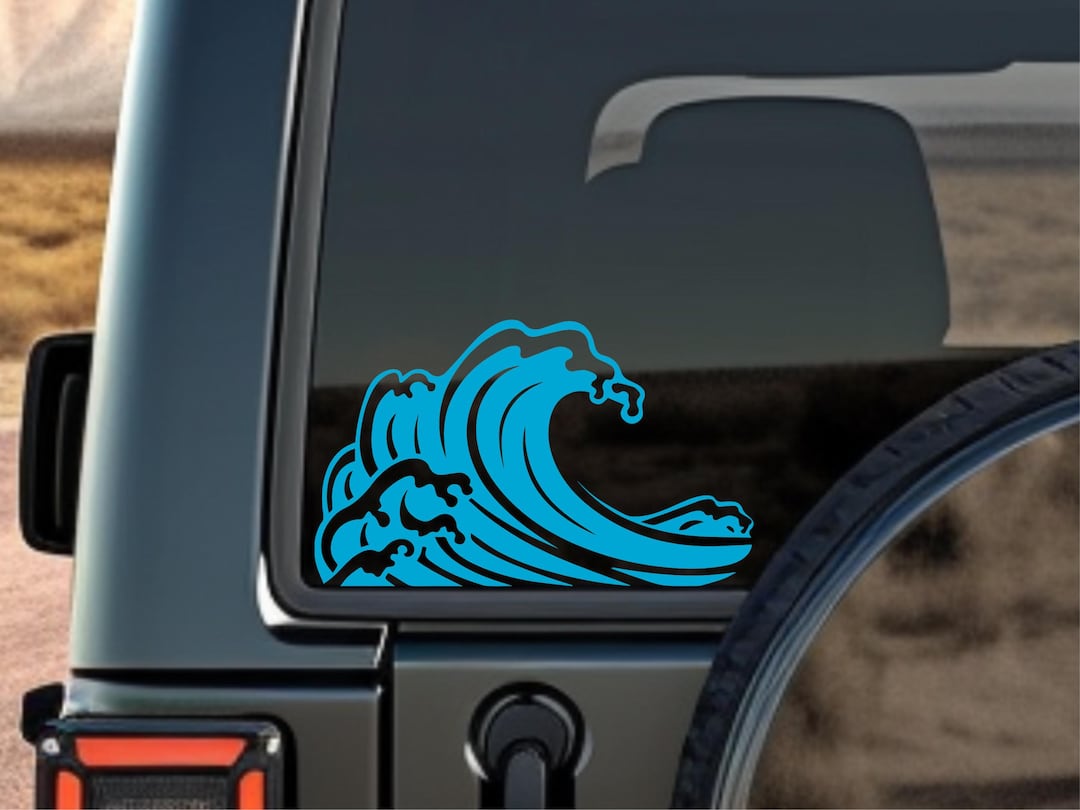 Ocean Wave Vinyl Decal - Beach Wave Car Decal for Trucks Beach Sticker ...
