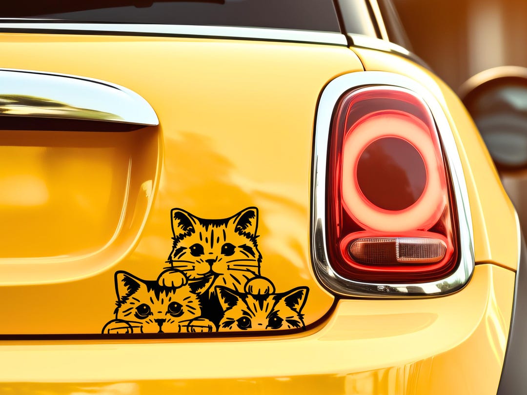 Cat Vinyl Decal - Peeker Sticker Peeking Stickers Cat Decals Car Decal ...