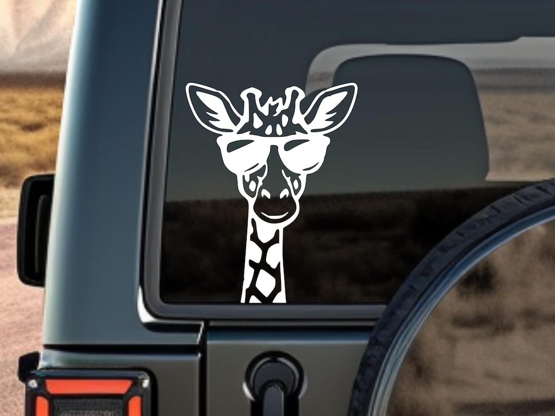 Giraffe Vinyl Decal - Wildlife Car Decal for Giraffe Lover Bumper ...