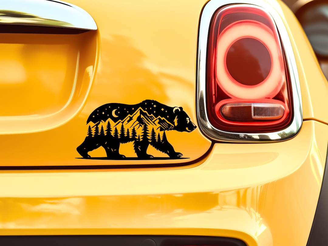 Mountain Bear Vinyl Decal - Bear Car Decal for Trucks Mountains Bear ...