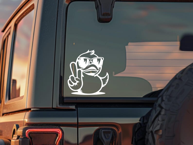 Rubber Ducky Vinyl Decal - Peace Sign Sticker Duck Wave Offroad Truck ...