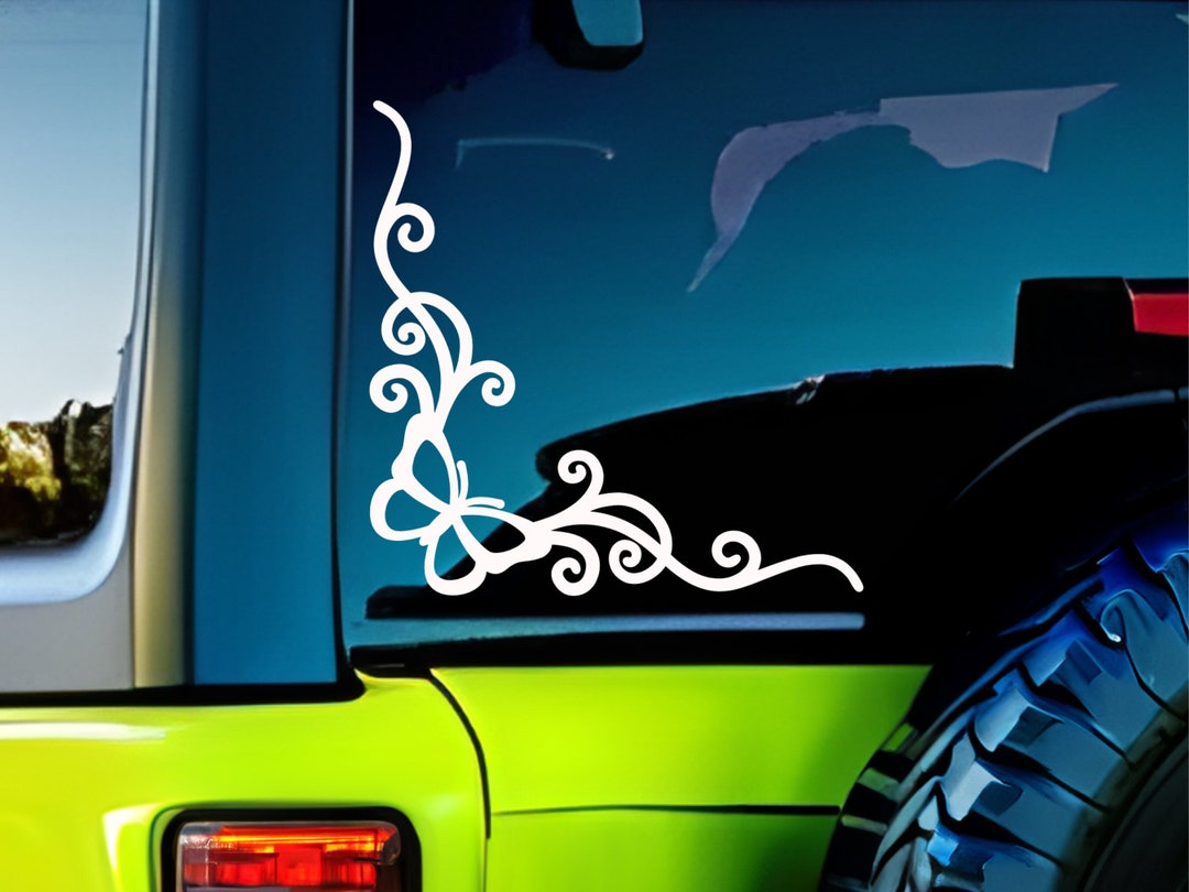 Corner Butterfly Decal - Butterfly Vinyl Decal Stickers Laptop Tumbler ...