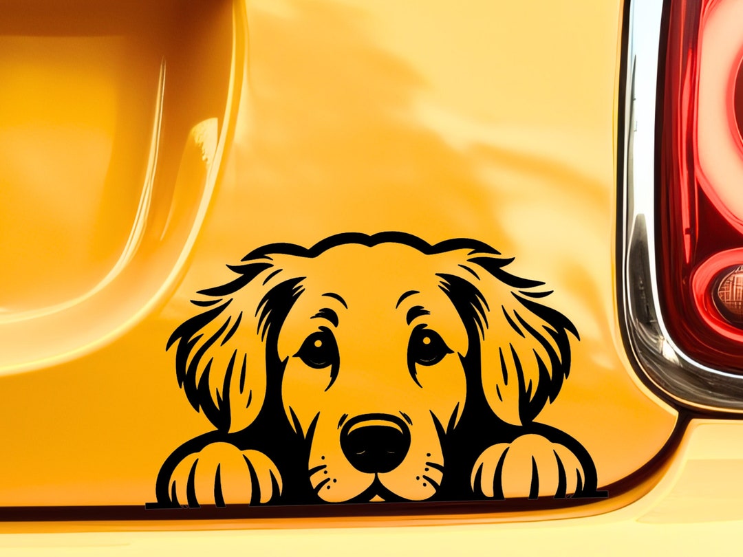 Golden Retriever Sticker - Peeker Sticker Car Decal Peekies Laptop ...