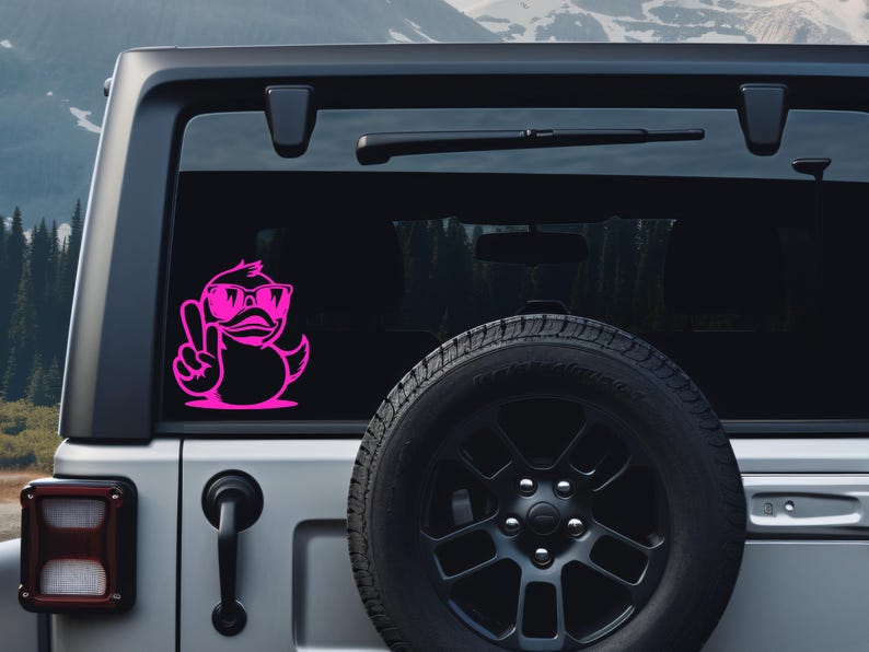 Rubber Ducky Vinyl Decal - Peace Sign Sticker Duck Wave Offroad Truck ...