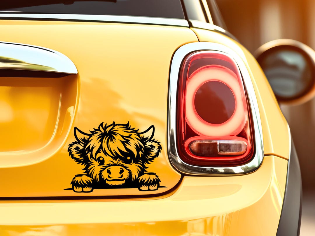Highland Cow Vinyl Decal Cow Car Decal for Trucks Sticker Bumper ...