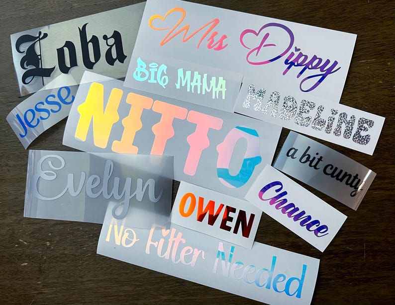 Custom Text Vinyl Decal - Custom Decal for Laptop Stickers Personalized ...