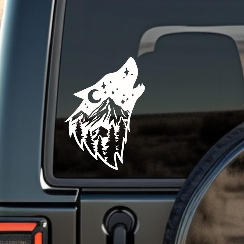 Howling Wolf Decal - Etsy
