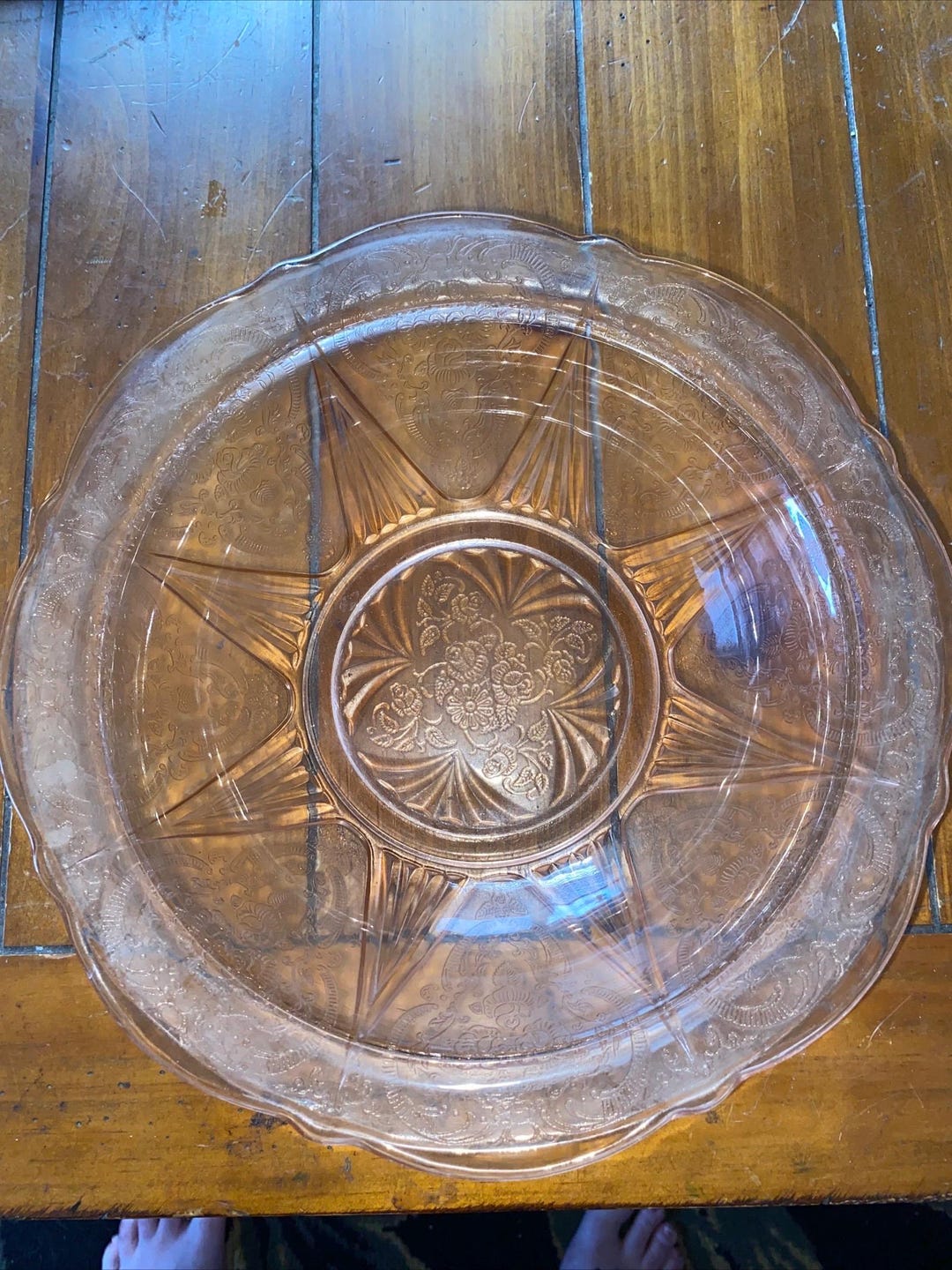 Vintage Pink Hazel Atlas Royal Lace Depression Glass Serving Vegetable ...