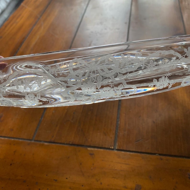Vintage FOSTORIA Glass ROMANCE 3 Section Divided Relish Dish W/ Ectched ...