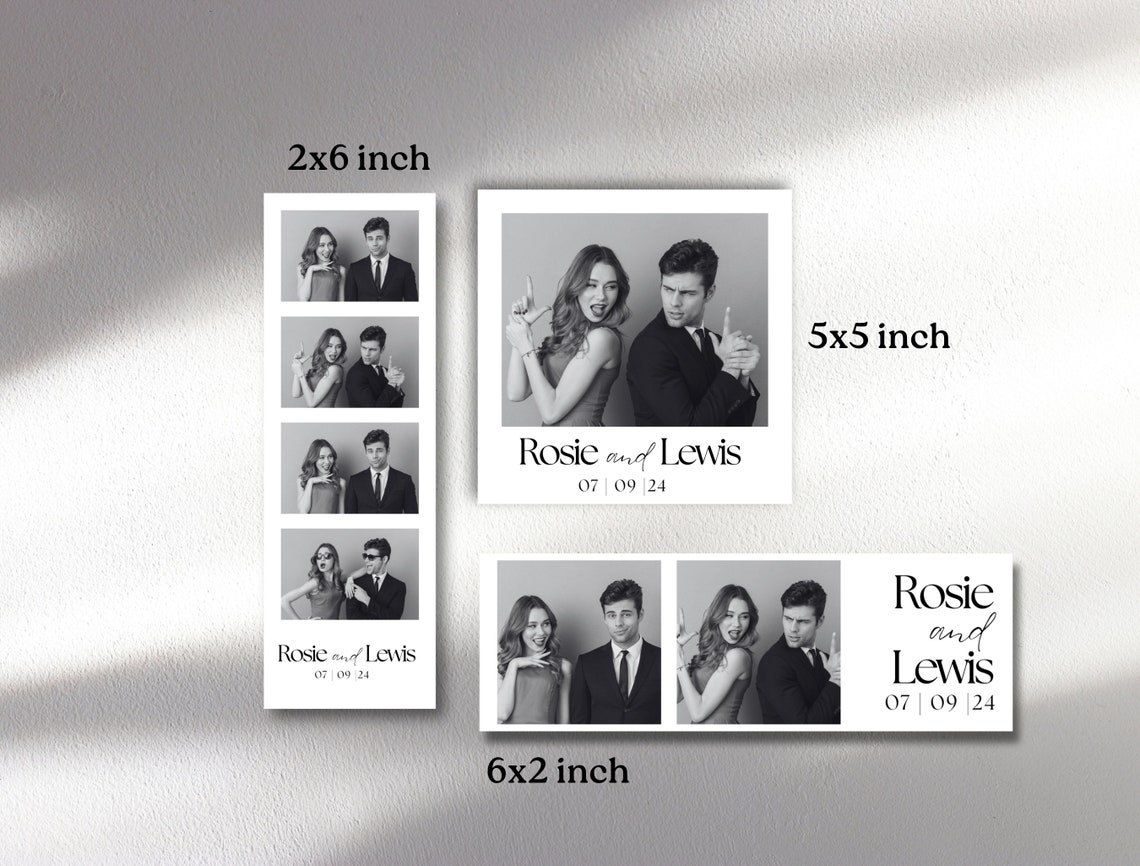 Editable Photo Booth Template, Black and White, Modern and Minimalist ...