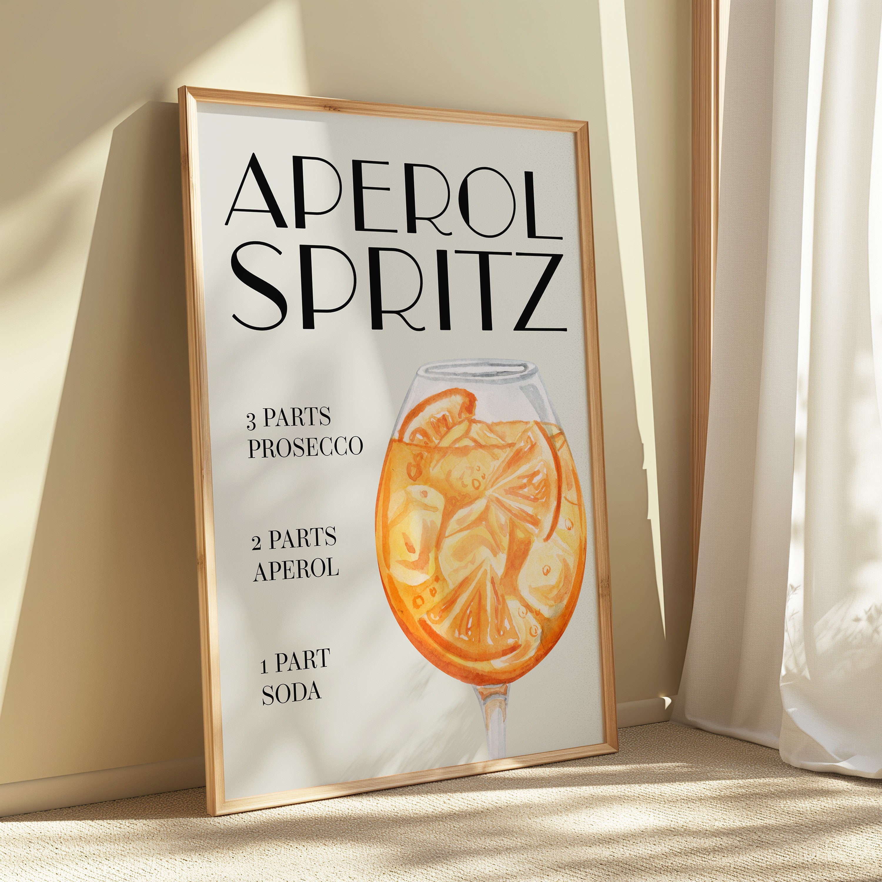 Aperol Spritz Print, Aperol Spritz Poster, Bar Cart Posters, Alcohol ...