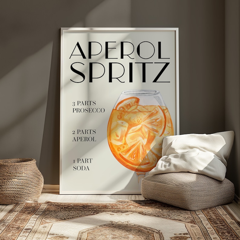 Aperol Spritz Print, Aperol Spritz Poster, Bar Cart Posters, Alcohol ...