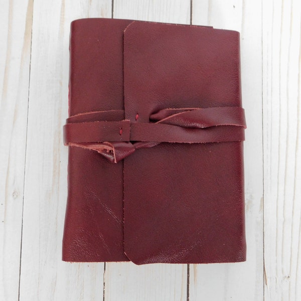 Red Leather Journal - Etsy