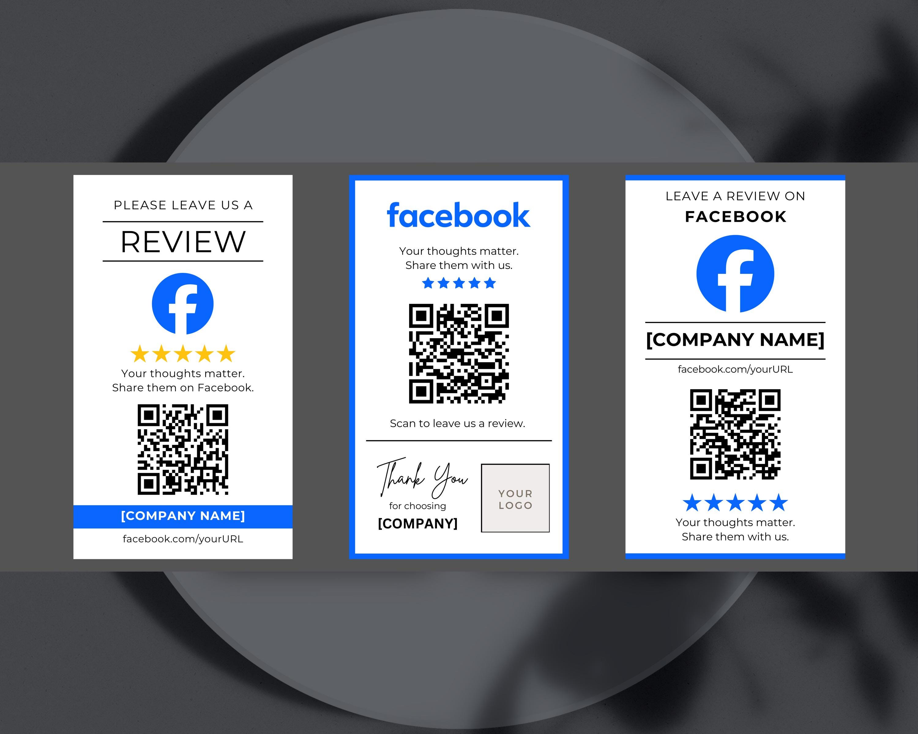 BUNDLE: Customisable QR Review Templates for Google, Facebook ...