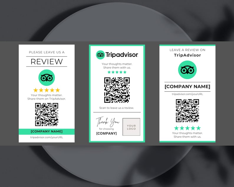 3 Designs, 3 Sizes, One Price | Customisable QR Review Templates for ...