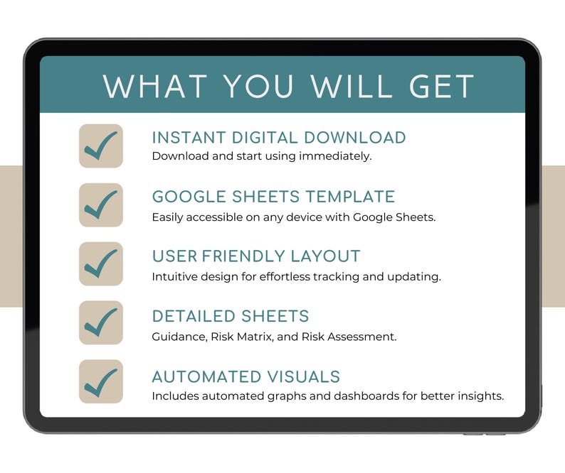Risk Matrix and Risk Assessment Google Sheets Template Digital Download ...