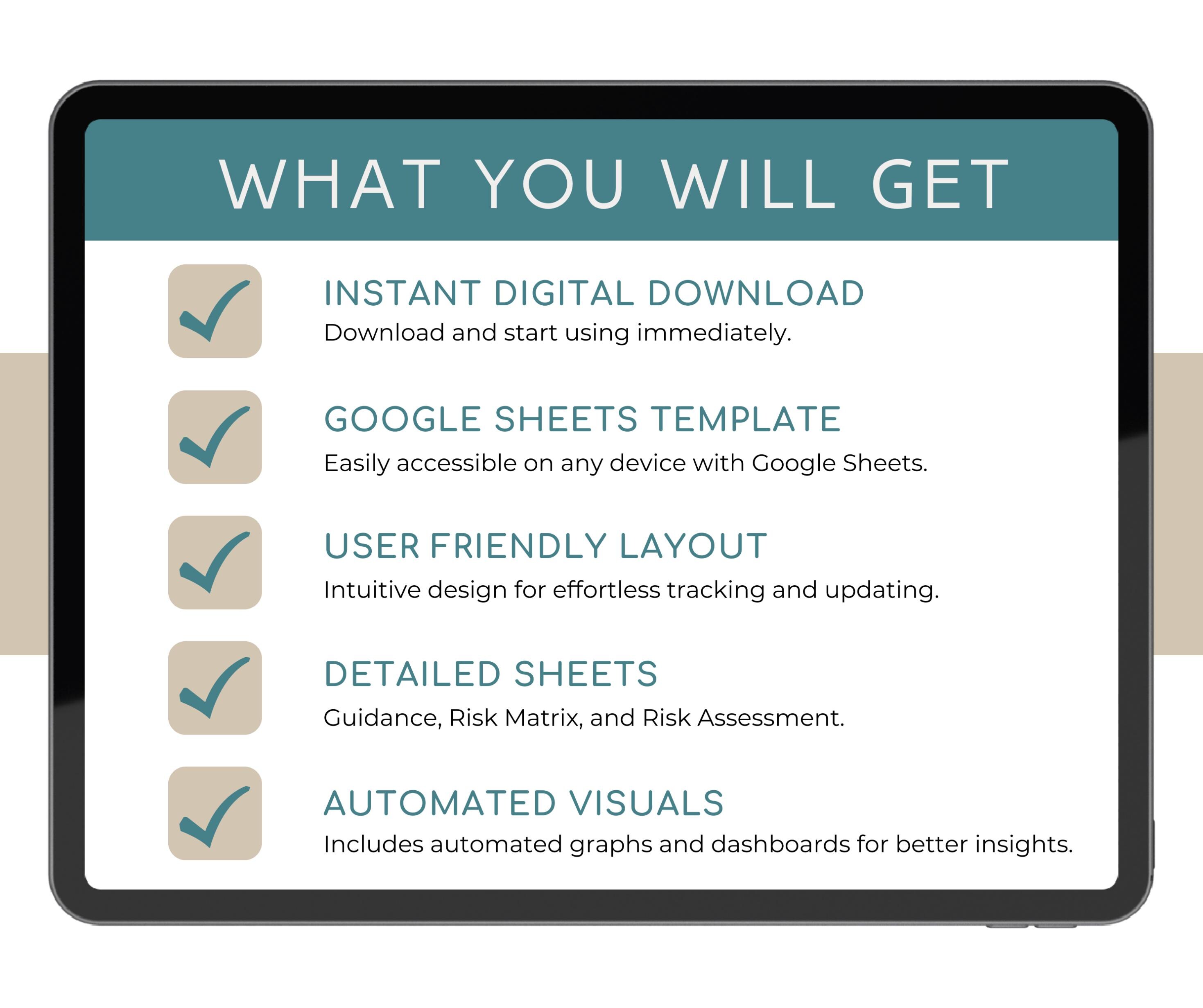 Risk Matrix and Risk Assessment Google Sheets Template Digital Download ...