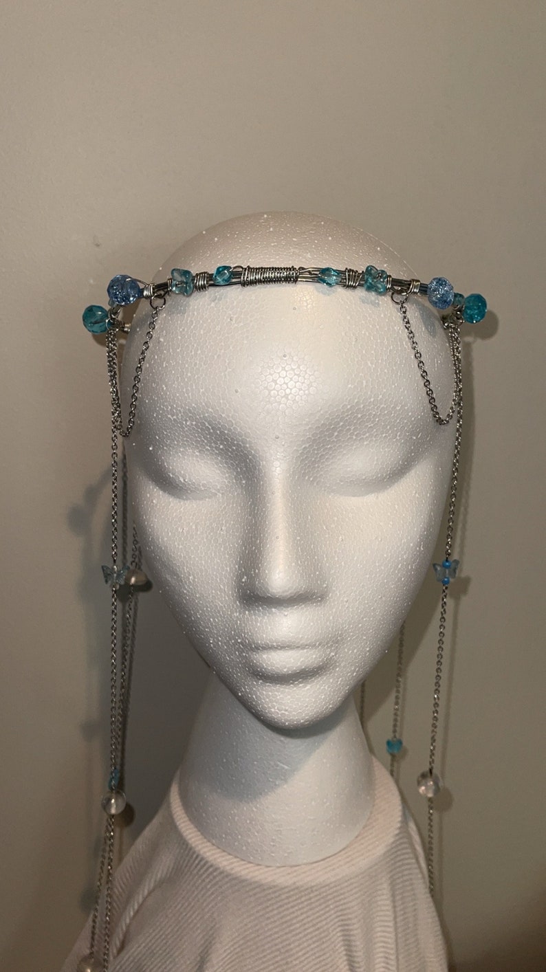 Water Fairy Headpiece, Blue and Silver Fairy Headpiece, Water Fairy ...