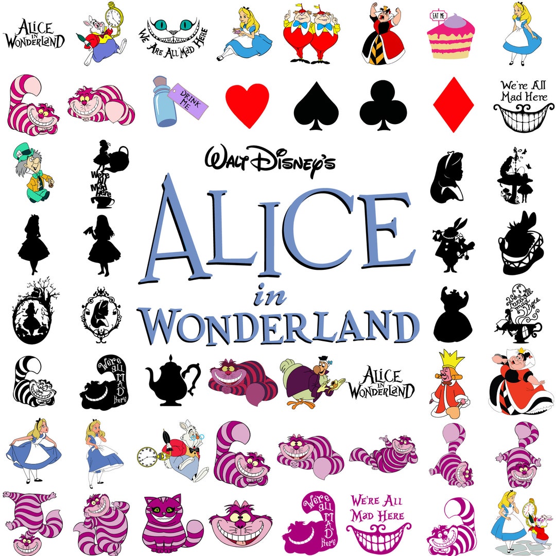 110 Files Alice in Wonderland SVG Bundle, Alice SVG, Princess Svg ...