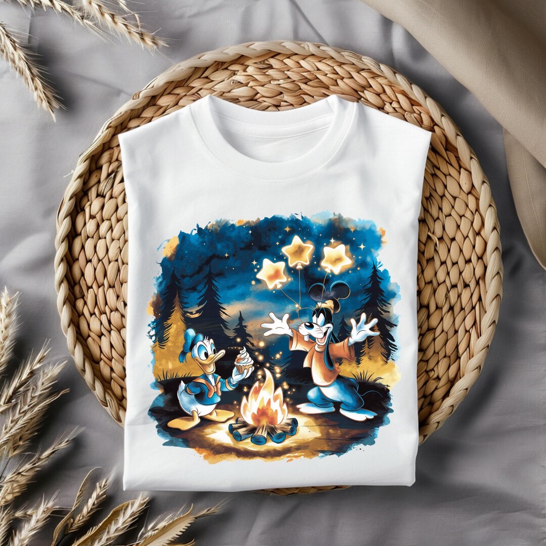 Goofy and Donald Duck Camping Night PNG, Campfire Marshmallow Clipart ...