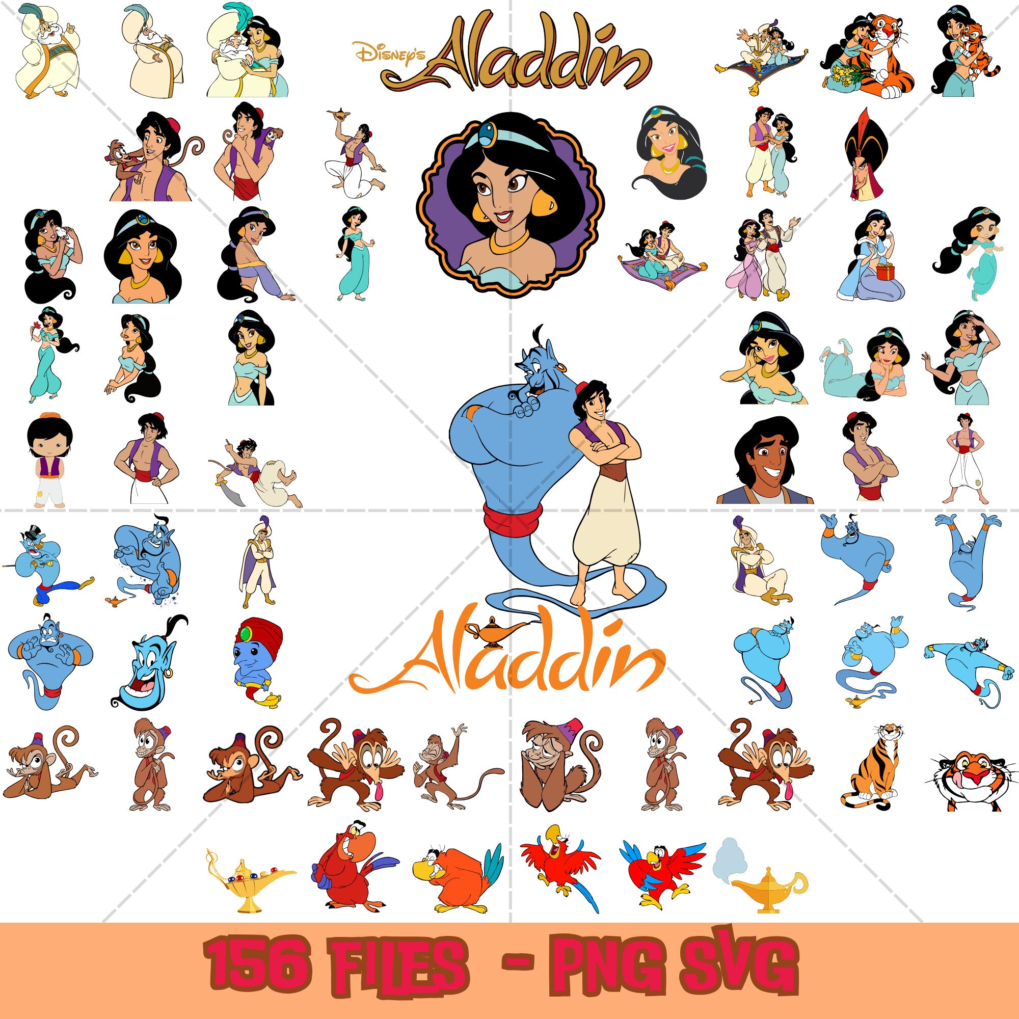 Aladdin Jasmine SVG Bundle, Princess Jasmine Bundle, Aladdin Svg ...