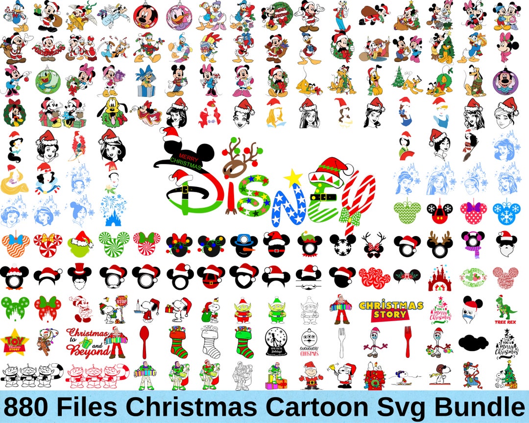 Christmas Mouse and Friends Svg Bundle, Mickey Christmas New Clipart ...