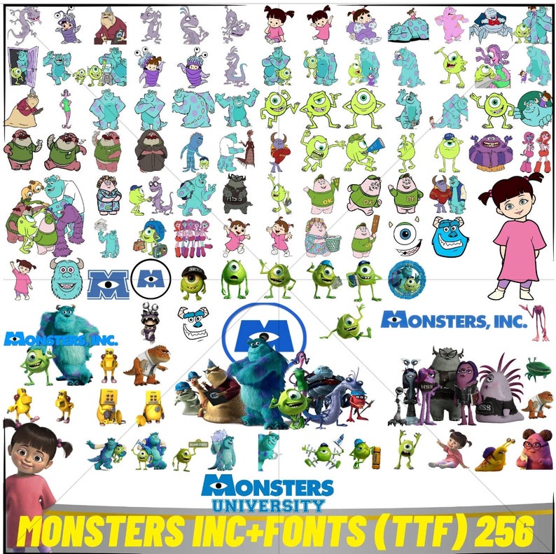 Monsters Clipart, Monsters Fonts (TTF) Monsters SVG, Instant Download ...