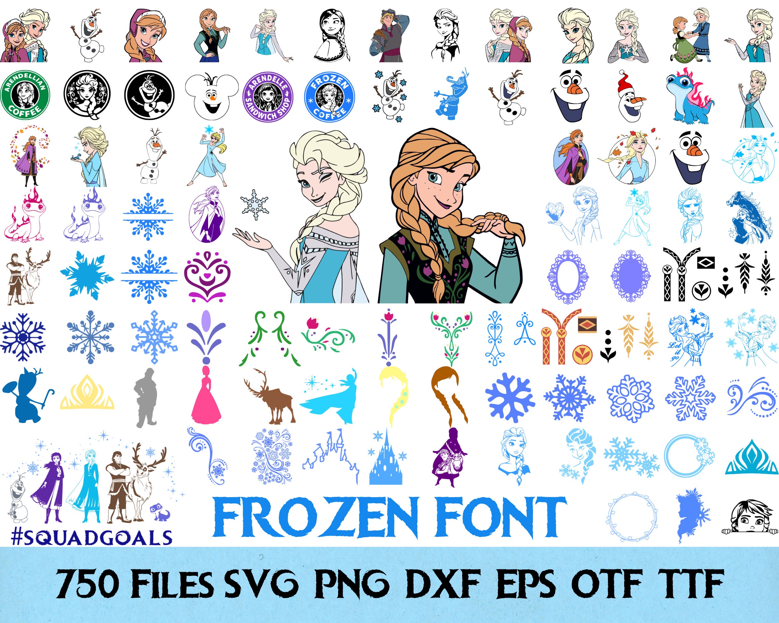 Frozen Svg Bundle, Frozen Svg Files for Cricut, Frozen Clipart ...