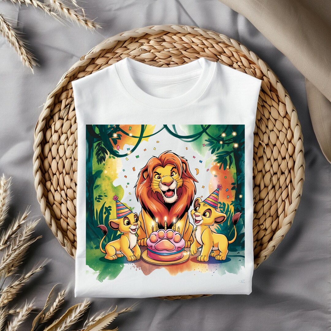 Simba and Nala Birthday PNG, Jungle King Party Clipart, Lion Family ...