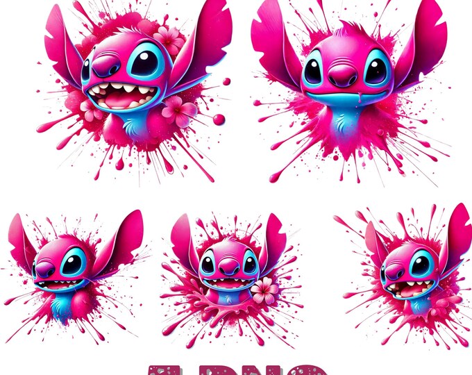 8 PNG Stich und Pink Stitch Aquarell Digitales Design PNG Datei für ...