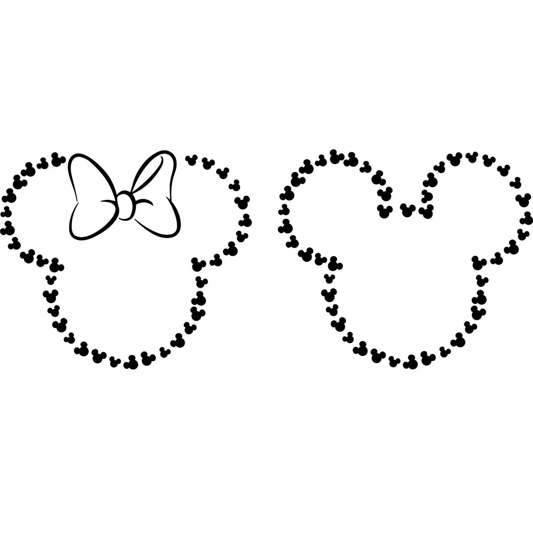 Mouse Heads Monogram Svg, Minnie Heads Monogram Svg, Digital Cut Files ...