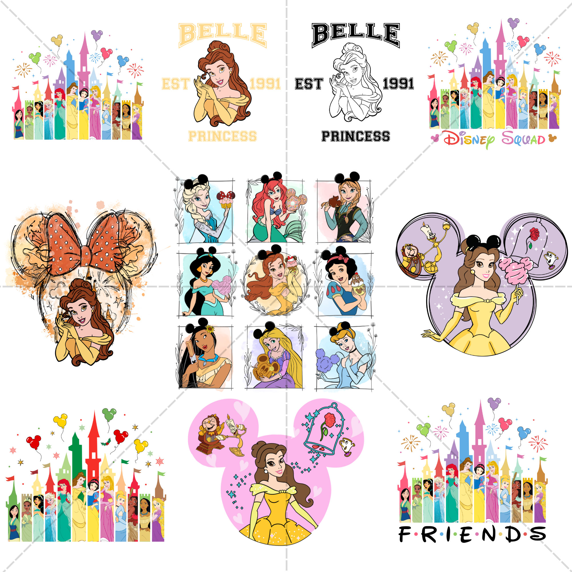 Belle Png, Princesses Png, Vintage Princess Png, Vacay Mode Png, Family ...