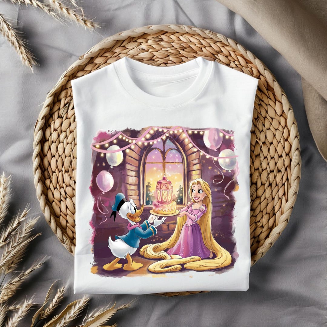 Donald Duck and Rapunzel Birthday PNG, Floating Lantern Celebration ...