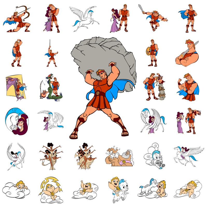 Hercules Svg Bundle, Baby Hercules Svg Files for Cricut, Baby Pegasus ...