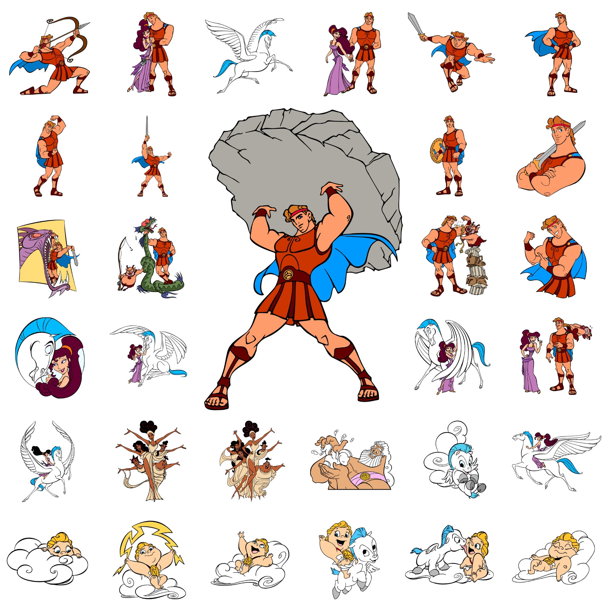 Hercules Svg Bundle, Baby Hercules Svg Files for Cricut, Baby Pegasus ...