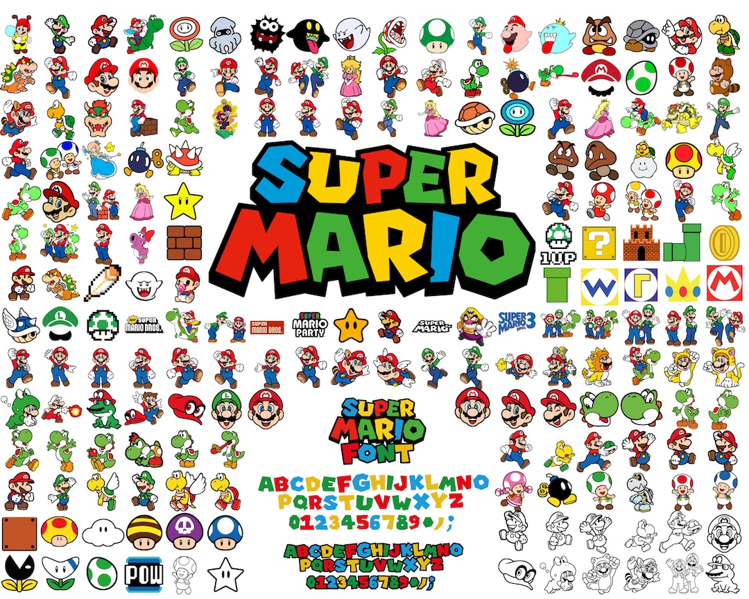 Super Mario SVG Bundle for Cricut and Sublimation, Mario Cut Files ...