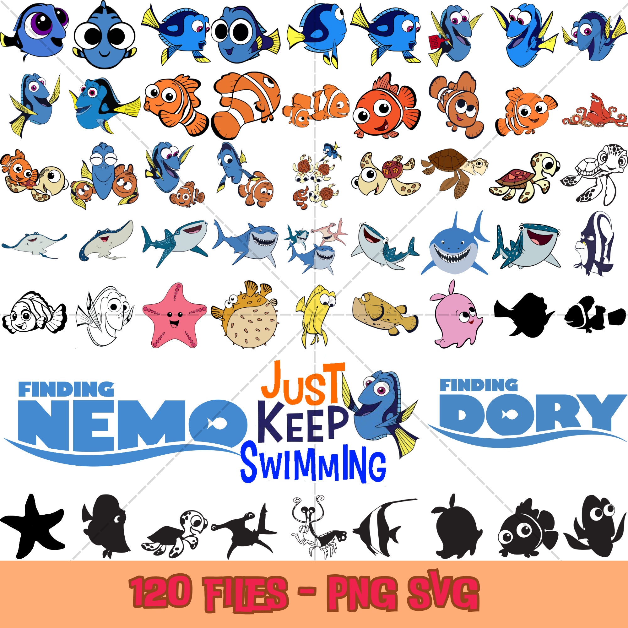 Finding Nemo Svg Bundle, Dory Svg & Png Files for Cricut, Nemo Png ...