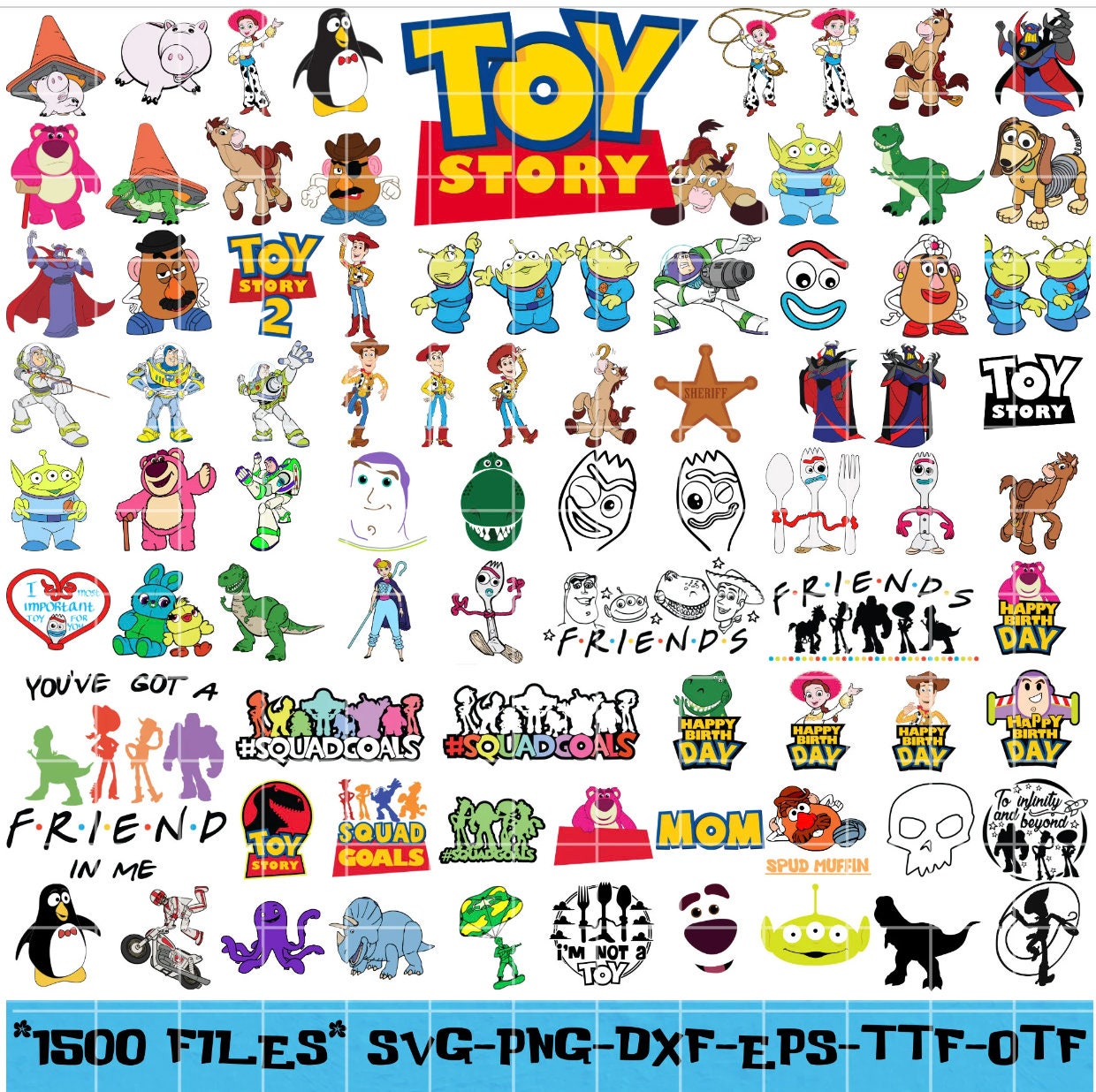 1500 Files Toy Story SVG Bundle, Woody Svg Files for Cricut, Toy Story ...