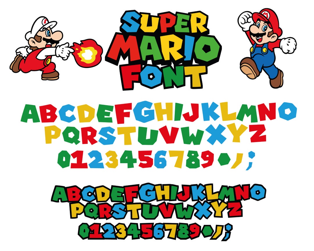 Super Mario Font, Mario Font, Super Mario Letters, Super Mario Font Svg ...