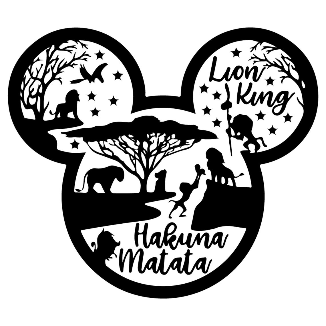 Lion King SVG, Mouse Ears SVG, Simba PNG Clipart, Animal Kingdom Svg ...