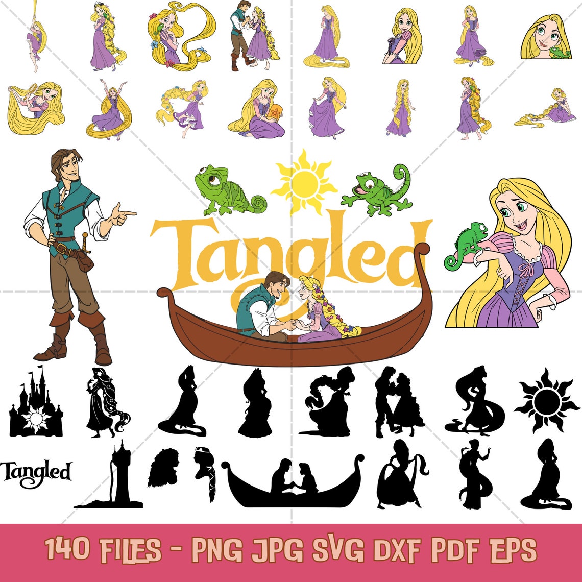 Rapunzel SVG Bundle, Tangled Svg, Rapunzel Svg Files for Cricut and Silhouette, Rapunzel Clipart ...